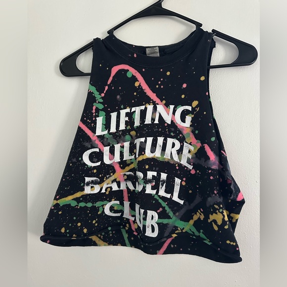 Tops | Lifting Culture Custom Paint Splatter Crop Tank | Poshmark